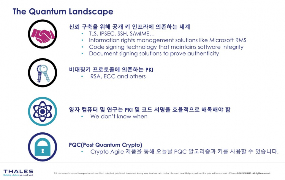 [PASCON 2024-영상] 탈레스 “양자 공격 대비 양자 내성 암호(PQC)로 전환 서둘러야”